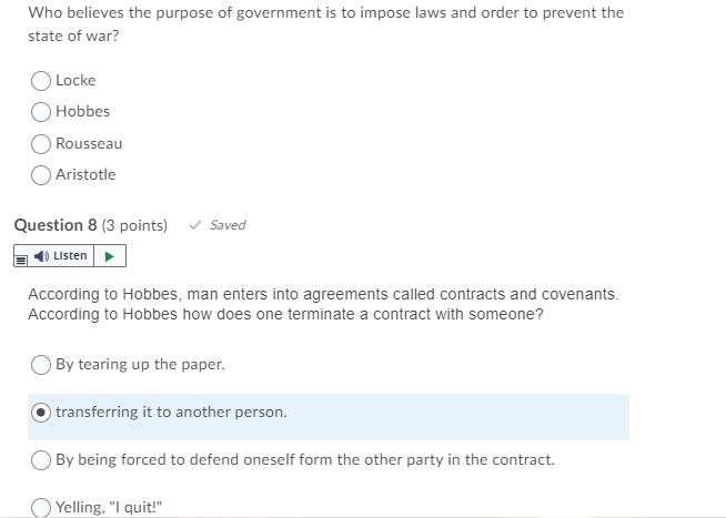 Who believes the purpose of government is to impose | Chegg.com