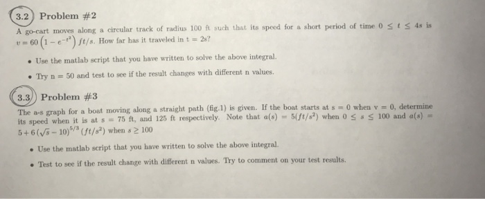 Solved Matlab assignment: Numerical integration MECH | Chegg.com