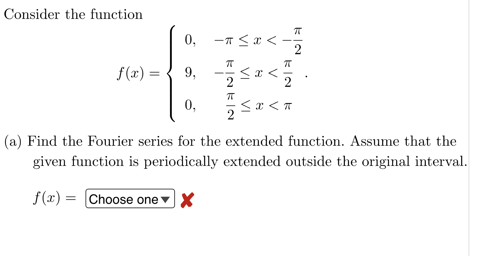 Solved Consider the function | Chegg.com