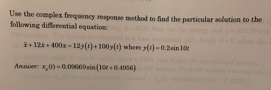 Solved Use the complex frequency response method to find the | Chegg.com