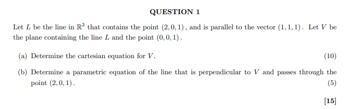Solved Let \\( L \\) be the line in \\( \\mathbb{R}^{3} \\) | Chegg.com