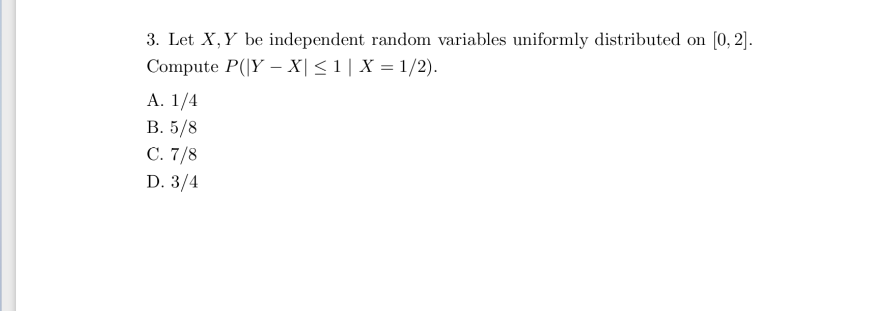 Solved 3. Let X,Y be independent random variables uniformly | Chegg.com