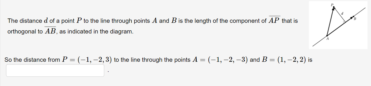 Solved The distance d of a point P to the line through | Chegg.com