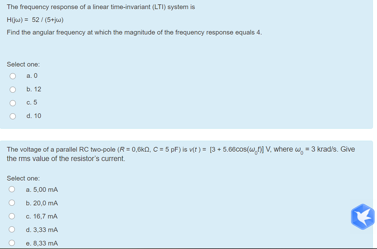 Solved The frequency response of a linear time-invariant | Chegg.com