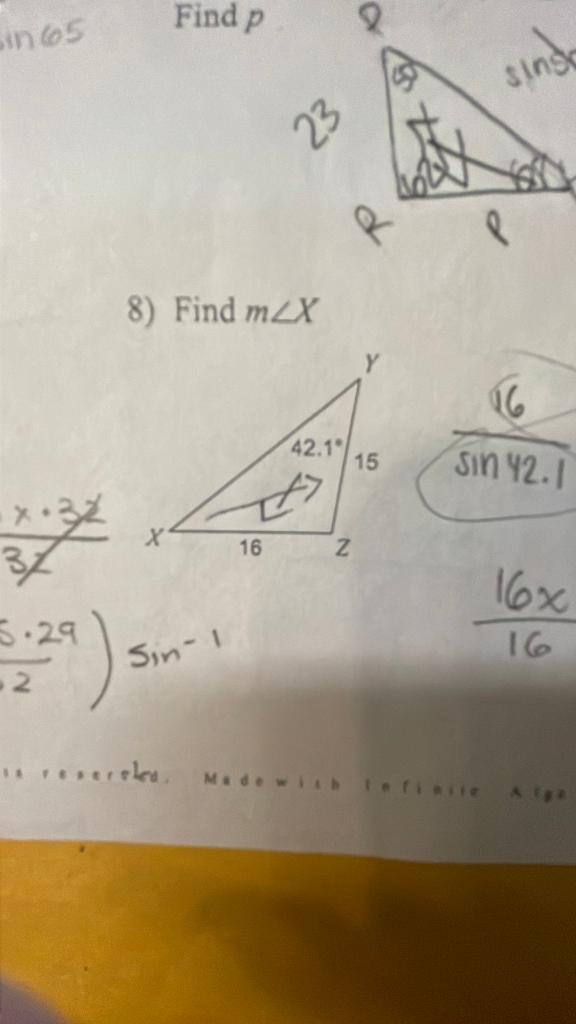 Solved 8) Find m∠X | Chegg.com