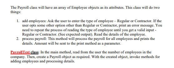 Solved Write an Object-Oriented program incorporating | Chegg.com