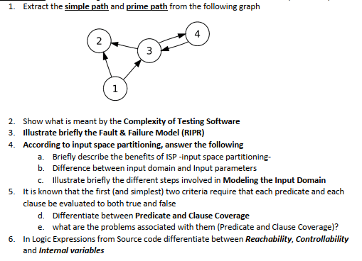 Solved 1. Extract the simple path and prime path from the | Chegg.com