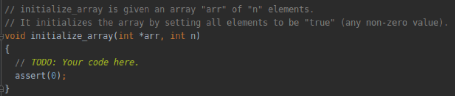 Solved // initialize_array is given an array "arr" of "n" | Chegg.com