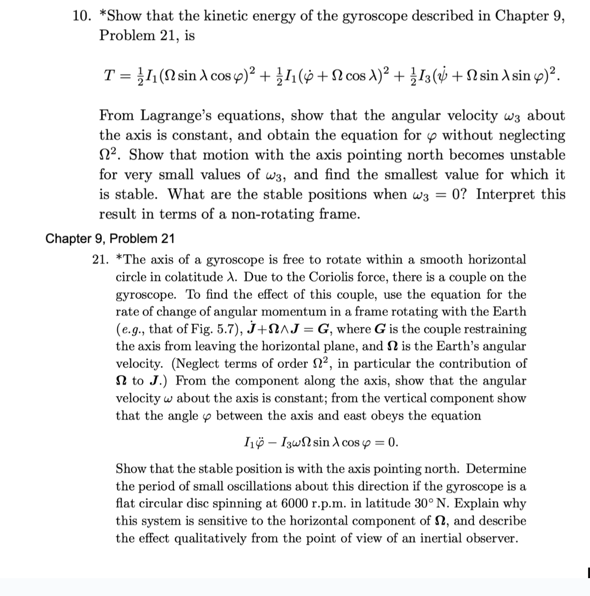 Solved *Show that the kinetic energy of the gyroscope | Chegg.com