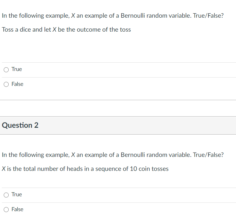 Solved In the following example, X an example of a Bernoulli | Chegg.com