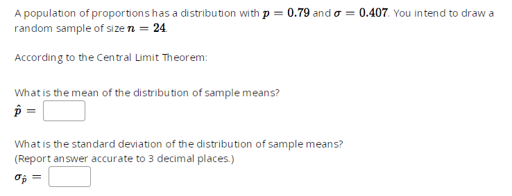 Solved A population of proportions has a distribution with | Chegg.com