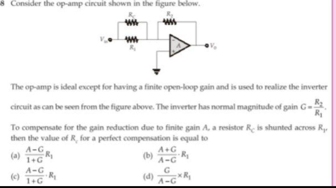 Solved 8 Consider the op-amp circuit shown in the figure | Chegg.com