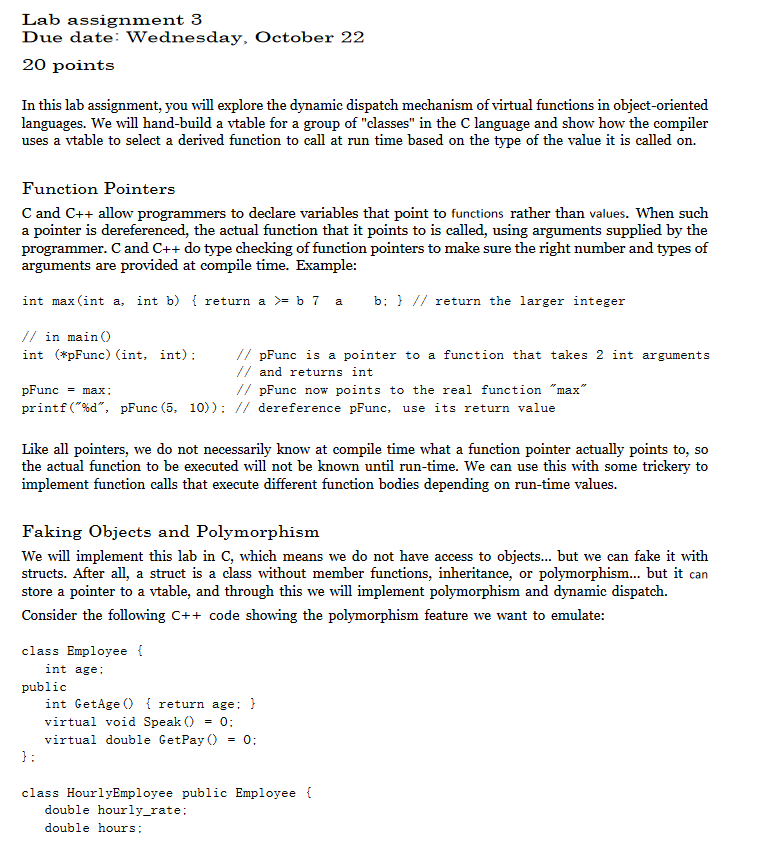 Lab assignment 3 Due date: Wednesday, October 22 20 | Chegg.com