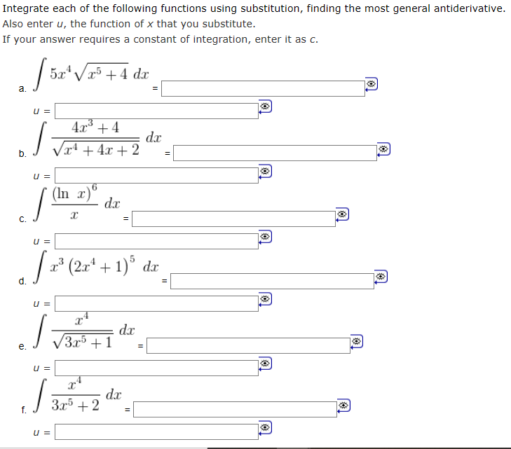 Solved Integrate each of the following functions using | Chegg.com