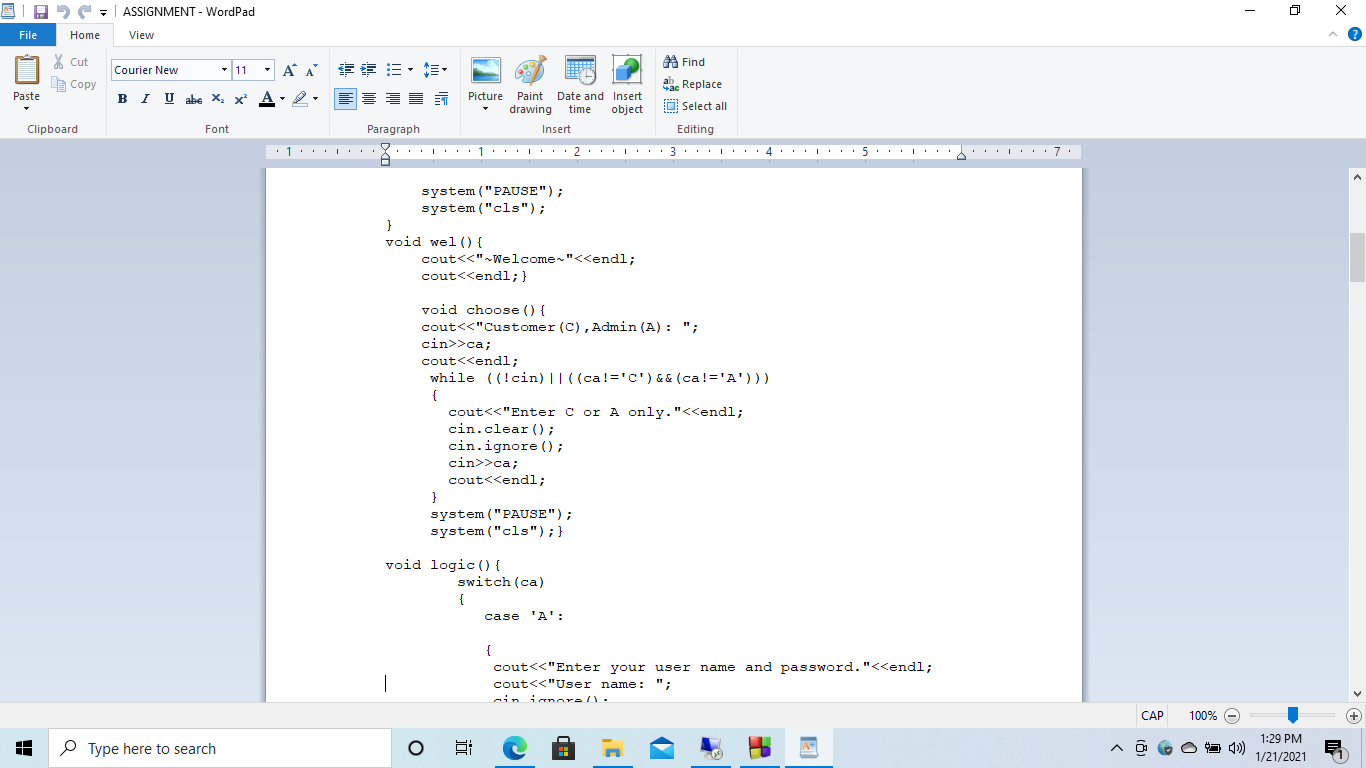 Solved 1. A working system written in the C++ | Chegg.com