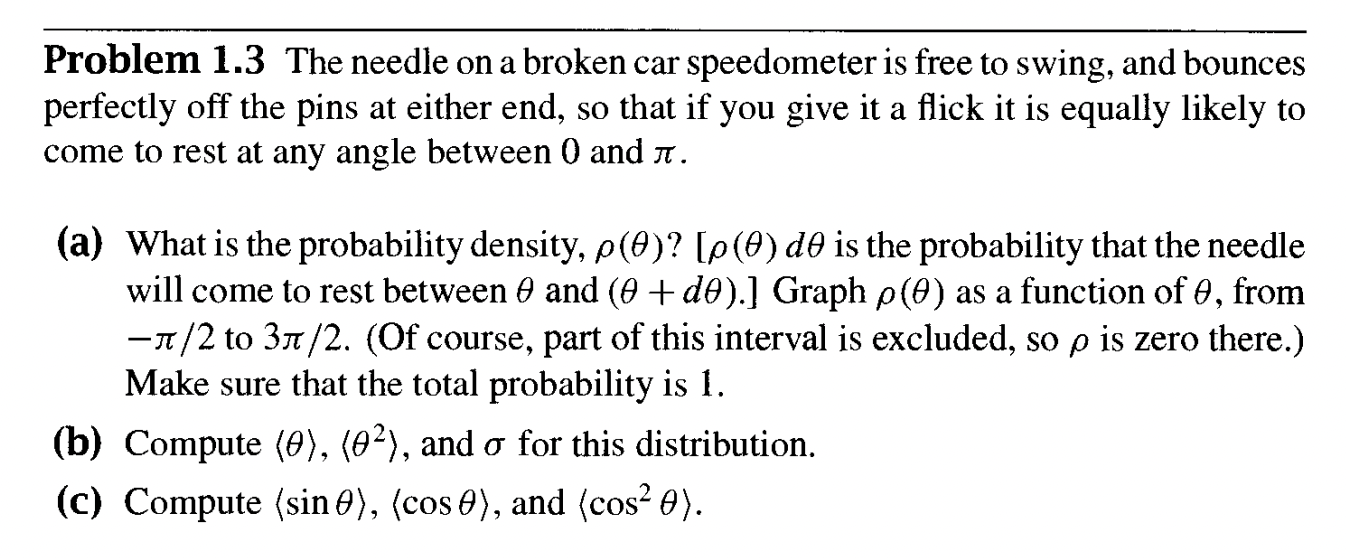 Solved Problem 1.3 The needle on a broken car speedometer is | Chegg.com