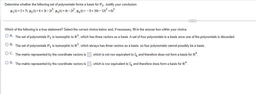 Solved Determine whether the following set of polynomials | Chegg.com