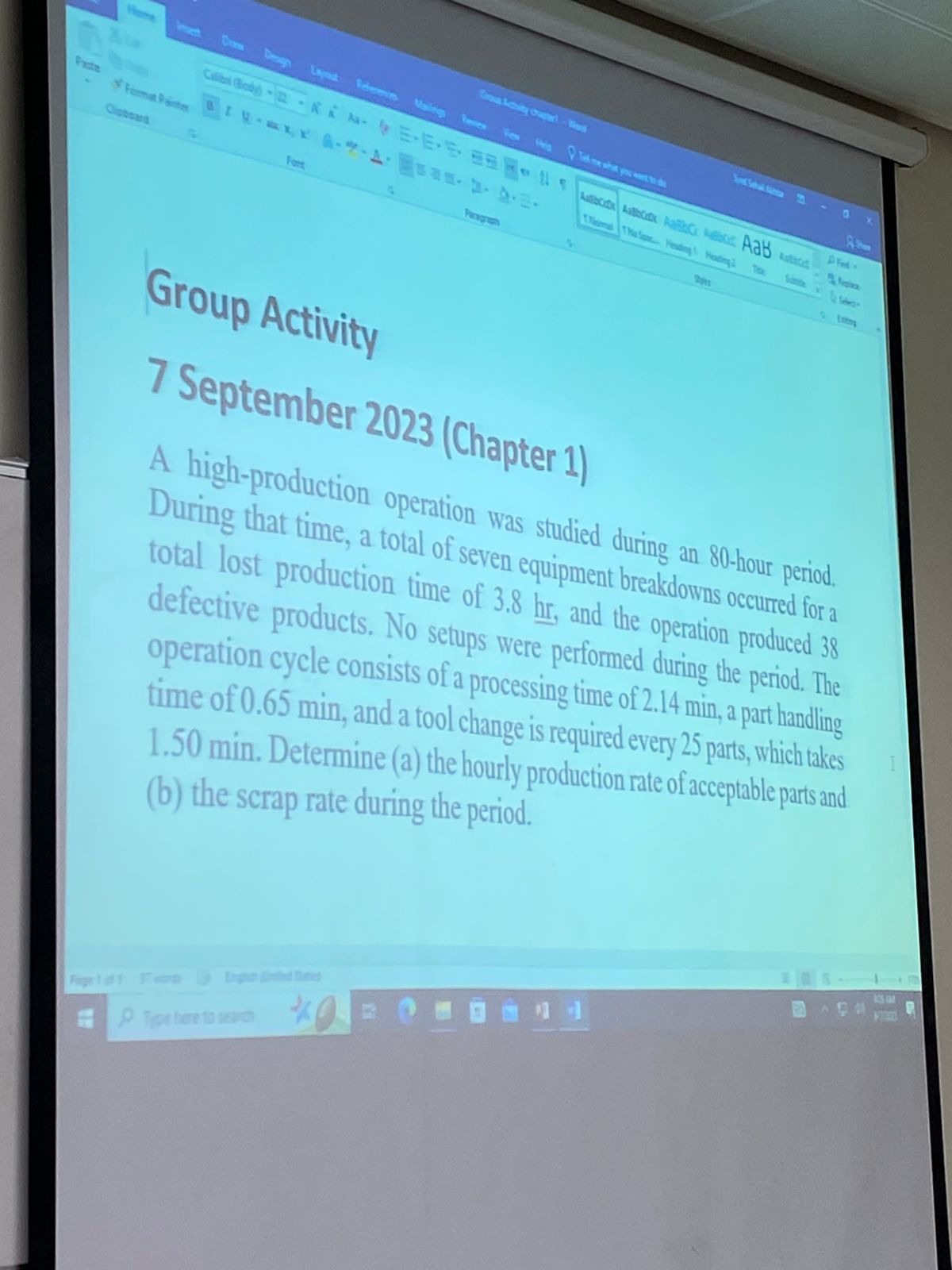 Solved Group Activity 7 September 2023 (Chapter 1) A | Chegg.com