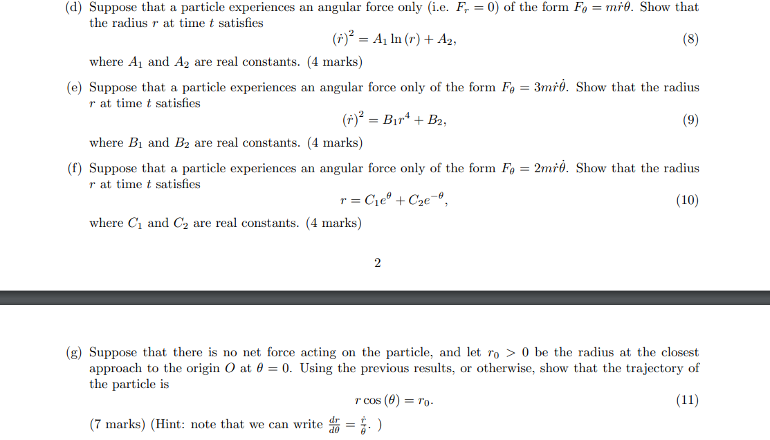 Solved Question 3 (26 marks) Suppose there is a point | Chegg.com