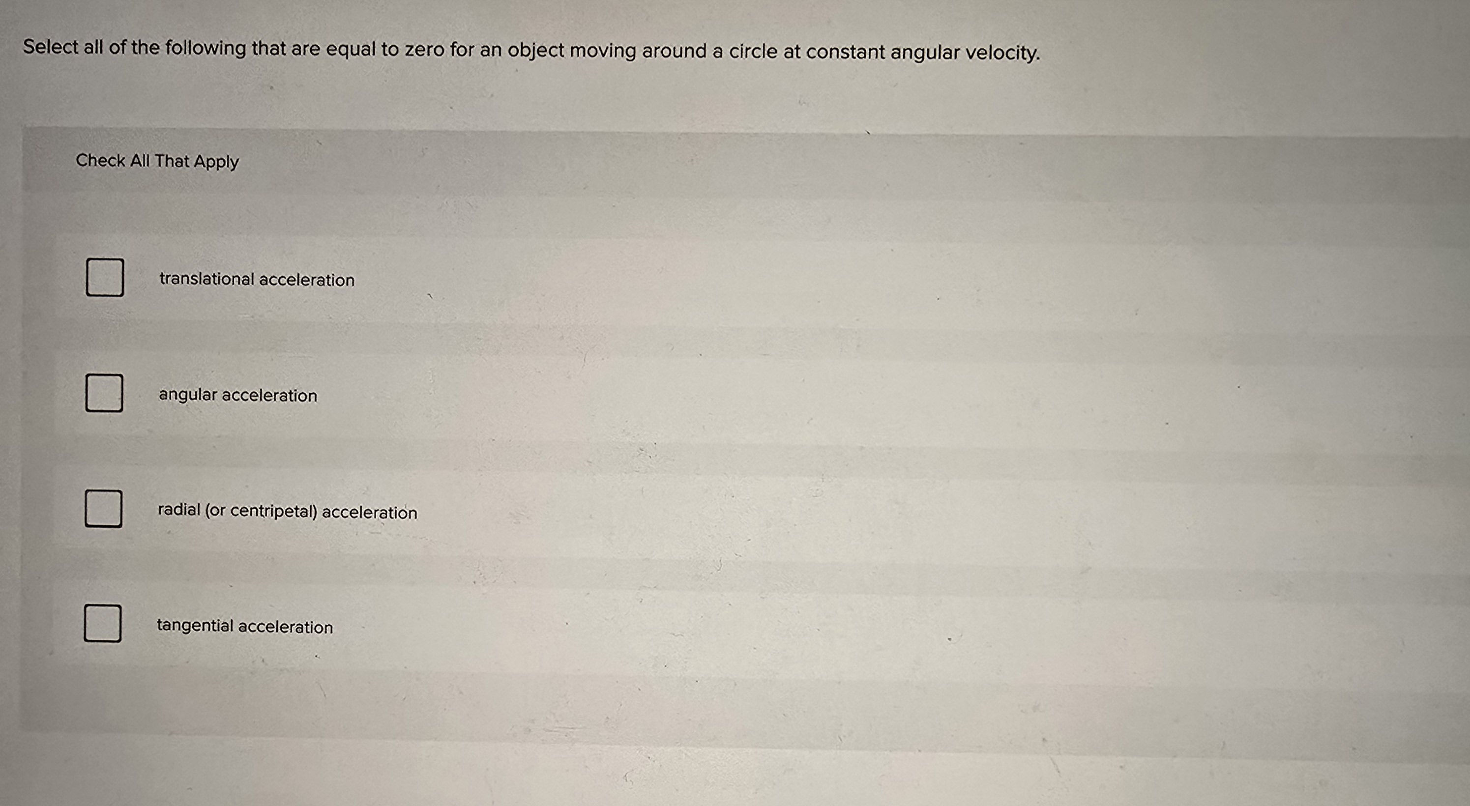 Solved Select all of the following that are equal to zero | Chegg.com