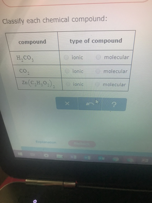 Solved Classify each chemical compound: compound type of | Chegg.com