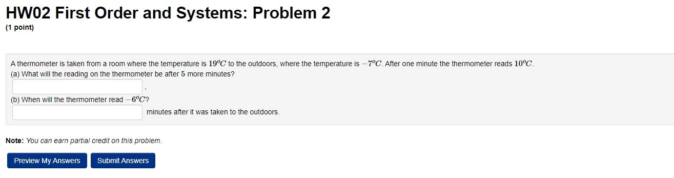 Solved HW02 First Order and Systems: Problem 2 (1 point) A | Chegg.com
