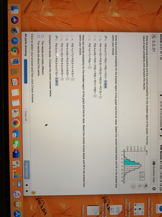 Solved Homework: Section 5.5 Homework 5.5.31 O The esuts are | Chegg.com
