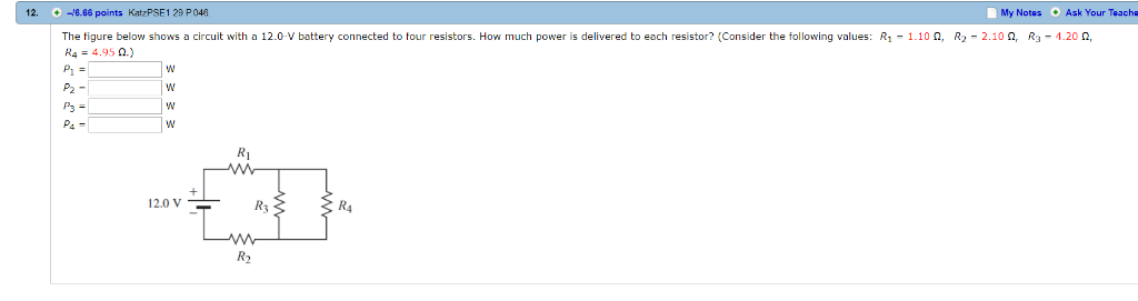 Solved 12. -8.66 points KatzPSE1 29 P046 My Notes Ask Your | Chegg.com