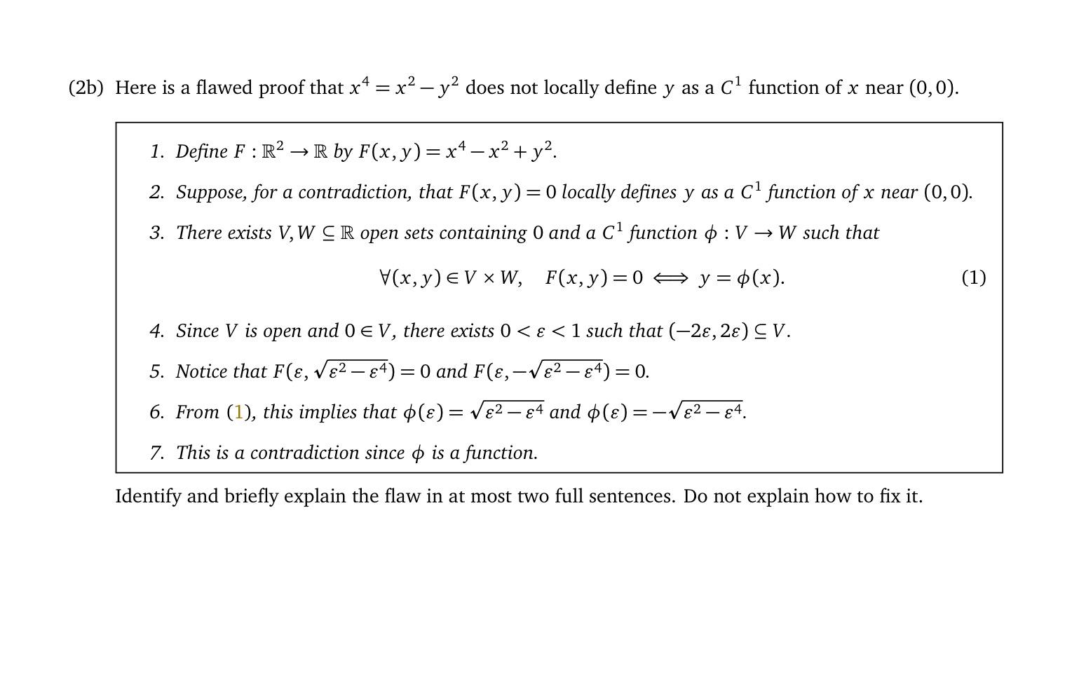 Solved 2. The implicit function theorem (IFT) allows you to | Chegg.com