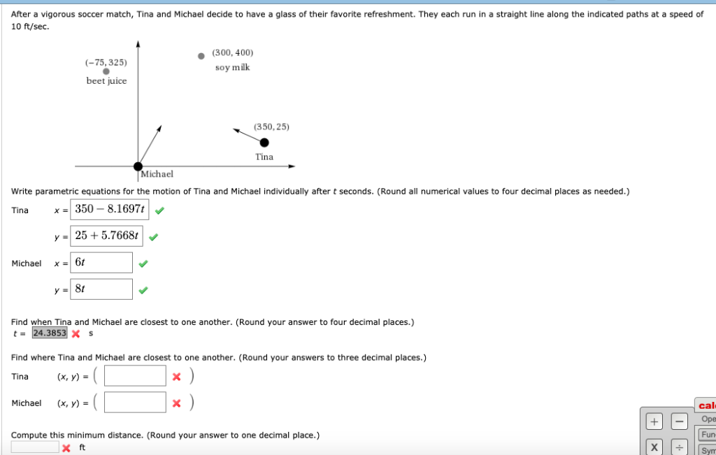Solved College Pre-calculus Parametric equations question. | Chegg.com