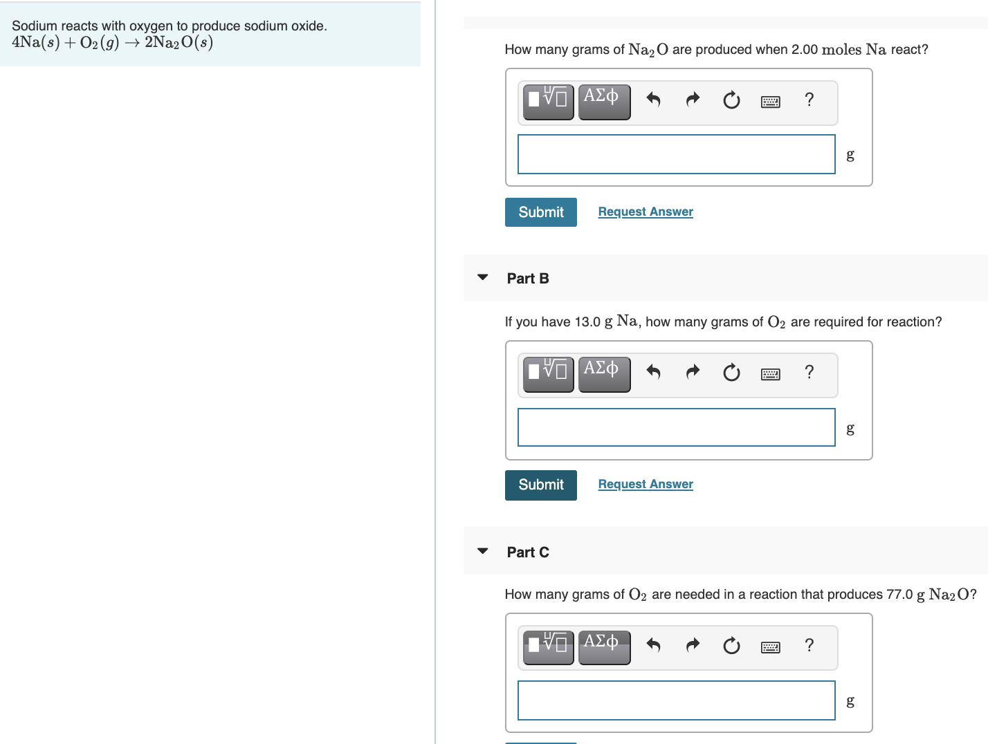 Solved Sodium reacts with oxygen to produce sodium oxide. | Chegg.com