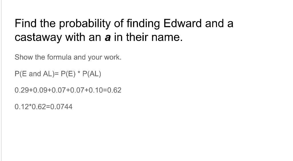 Solved I will need you to find the probability you found | Chegg.com