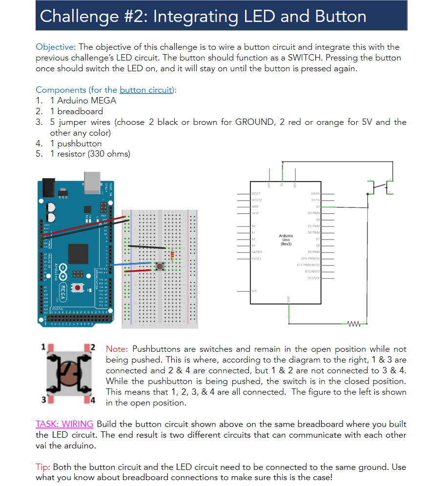 Solved Challenge #2: Integrating LED and Button Objective: | Chegg.com