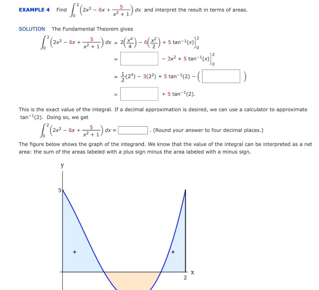 Solved EXAMPLE 4 Find ∫02(2x3−6x+x2+15)dx and interpret the | Chegg.com