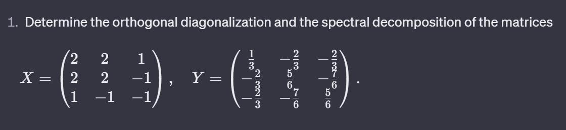 Solved 1. Determine the orthogonal diagonalization and the | Chegg.com