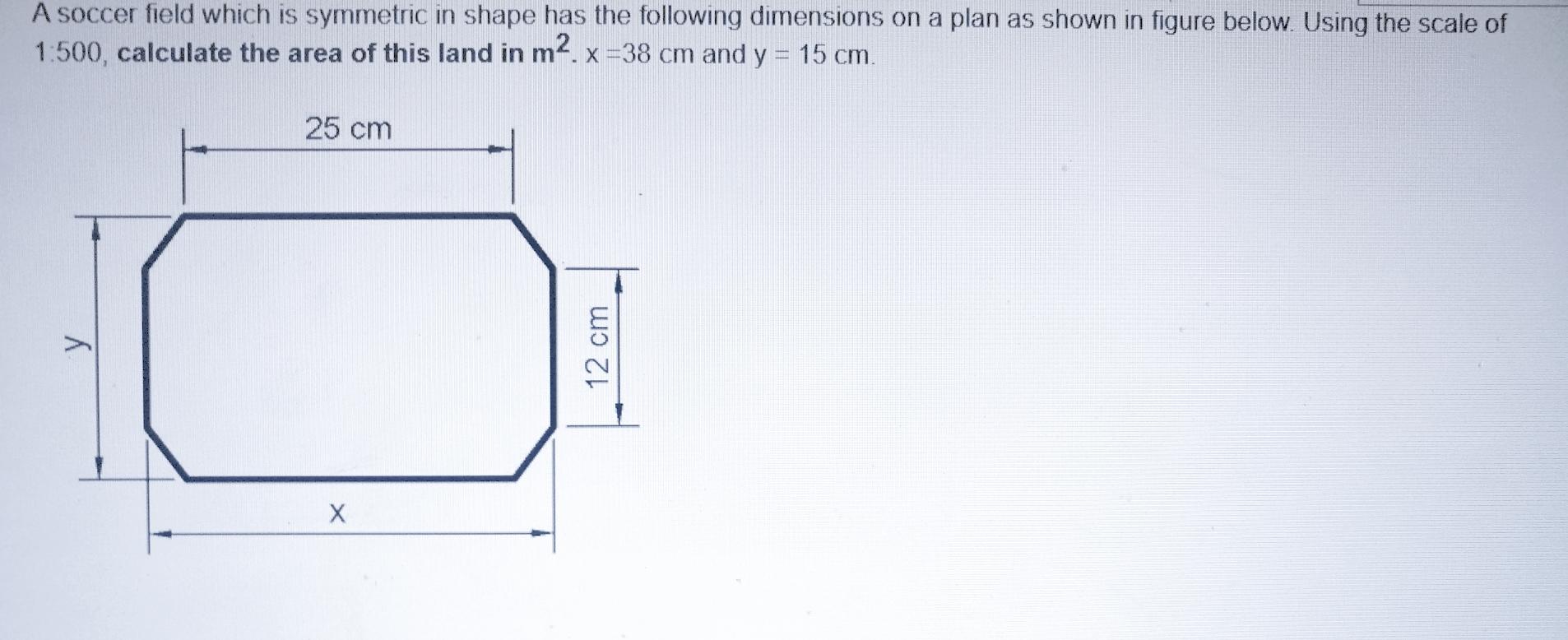 Solved A soccer field which is symmetric in shape has the | Chegg.com