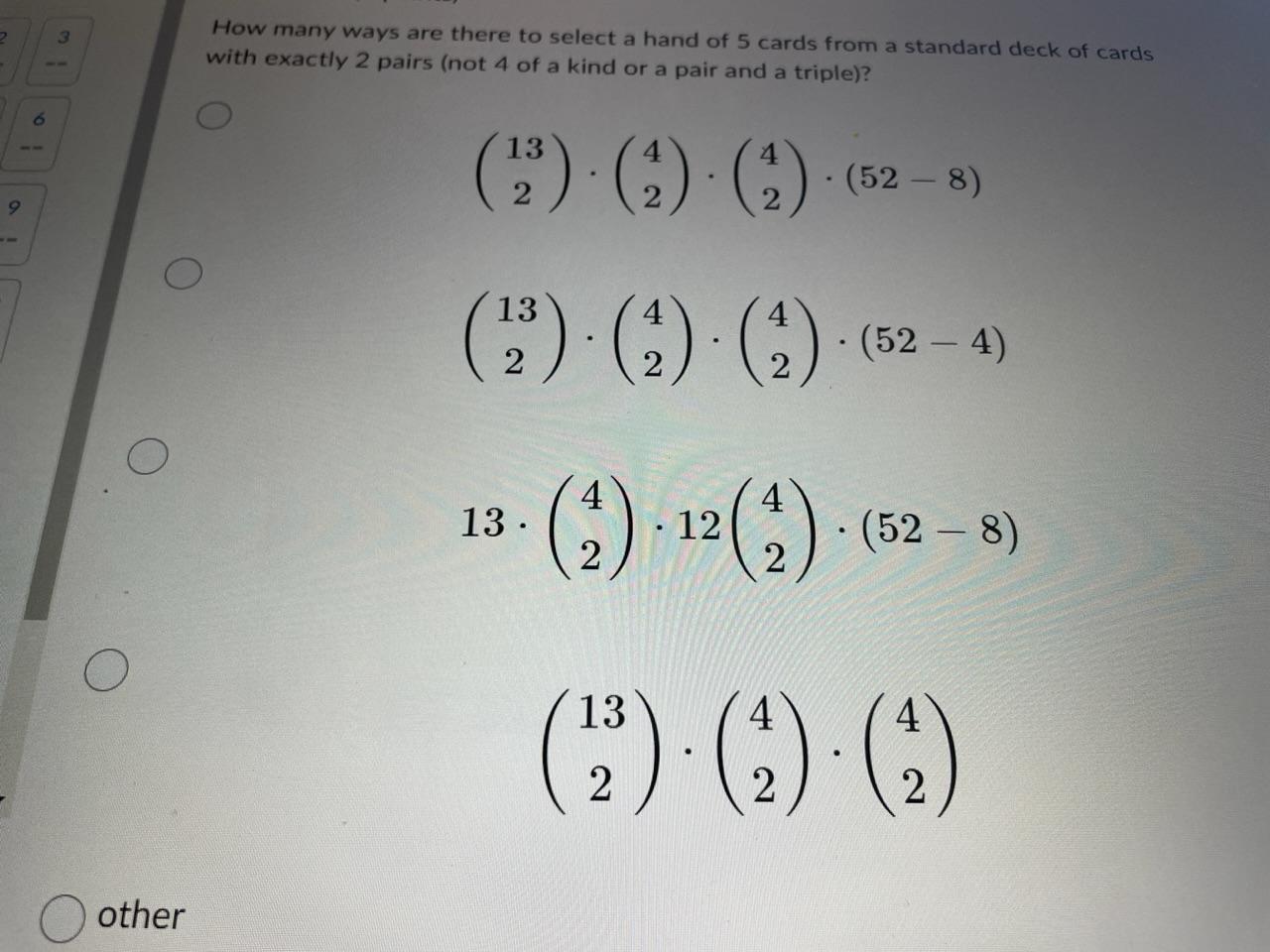 Solved How many ways are there to select a hand of 5 cards | Chegg.com