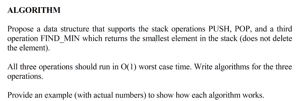 Solved ALGORITHM Propose a data structure that supports the | Chegg.com