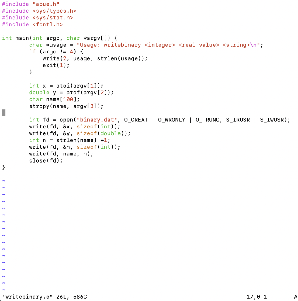 The first 2 pictures are the writebinary.c and | Chegg.com