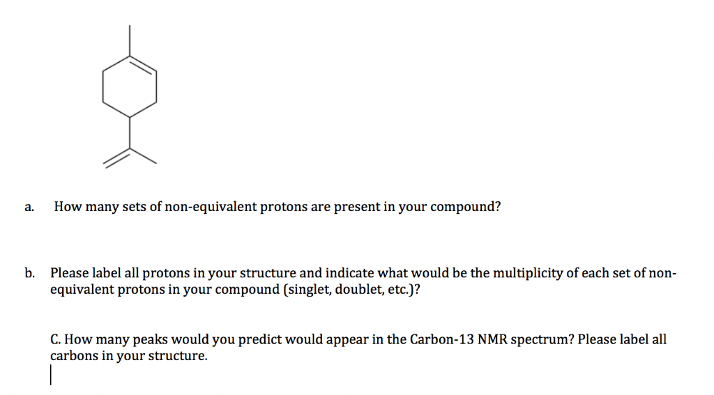 Solved a. How many sets of non-equivalent protons are | Chegg.com
