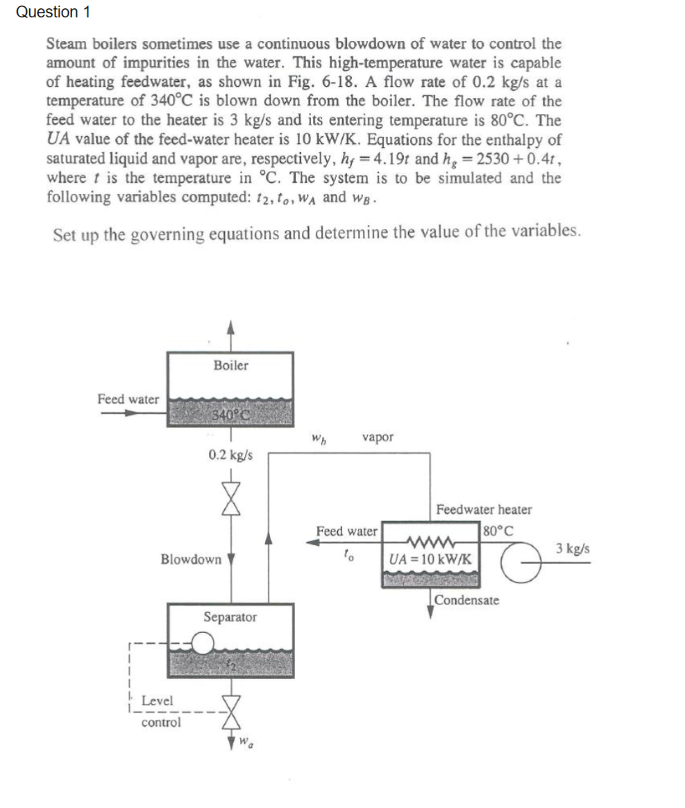 Solved Steam boilers sometimes use a continuous blowdown of | Chegg.com
