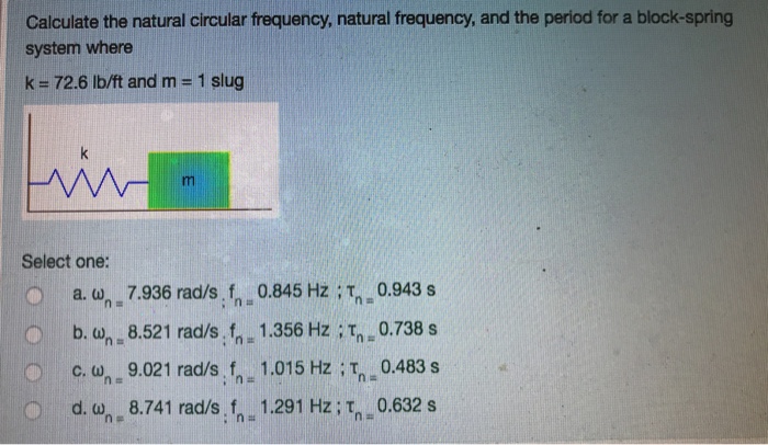 Solved Calculate the natural circular frequency, natural | Chegg.com