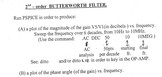 Solved Run PSPICE in order to produce: (A) a plot of the | Chegg.com
