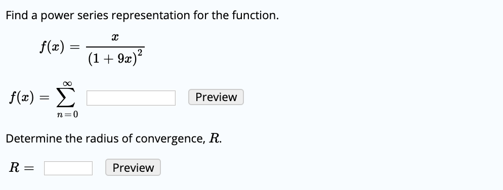 Solved Find a power series representation for the function. | Chegg.com