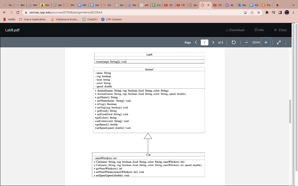 In Lab 8, your job is to create an inheritance | Chegg.com