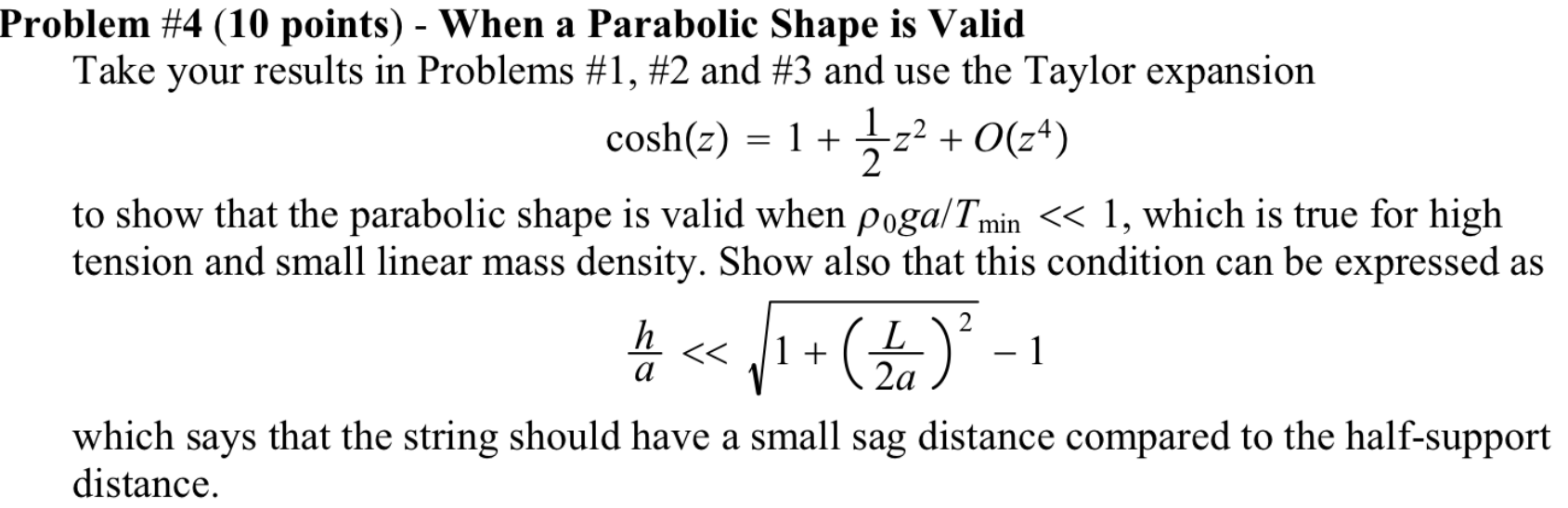 Solved Problem \#1 (40 points) - The True Hanging String | Chegg.com
