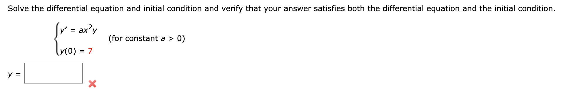 Solved Solve the differential equation and initial condition | Chegg.com