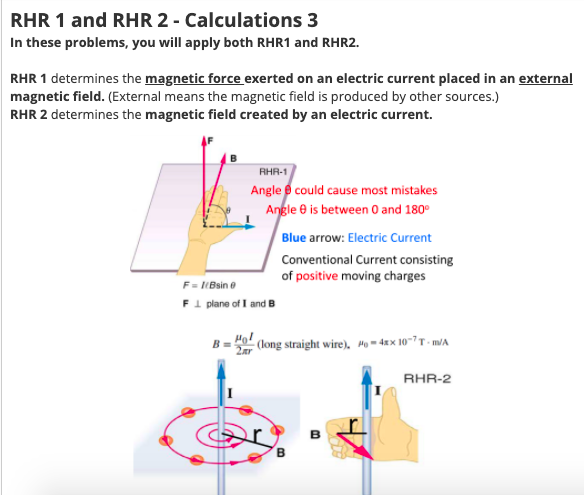 Solved RHR 1 and RHR 2 - Calculations 3 In these problems, | Chegg.com