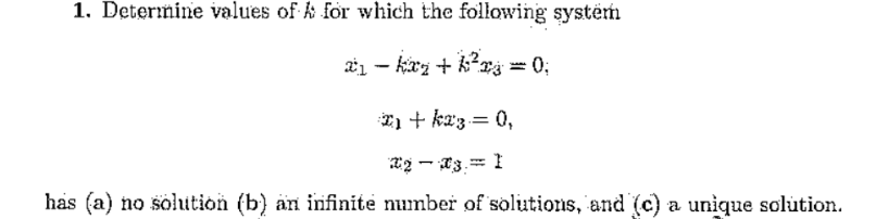 Solved Determine values of k for which the following | Chegg.com Solved Determine values of k for which the following | Chegg.com