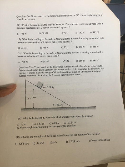Solved Questions 26- 28 are based on the following | Chegg.com